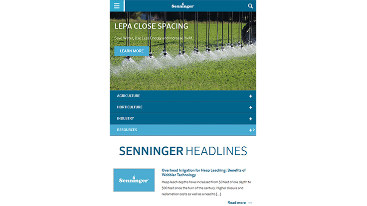Senninger announces new website - Nursery Management